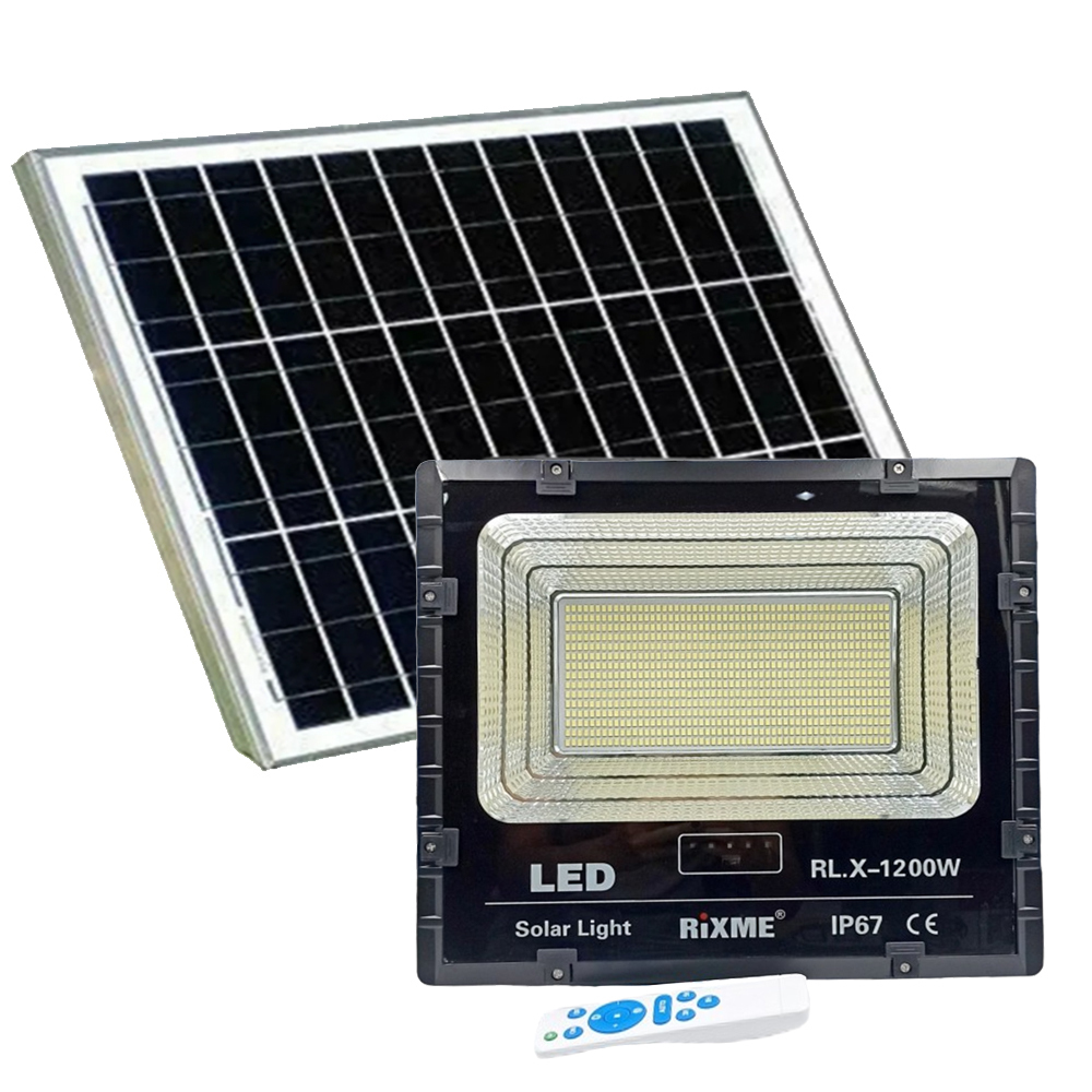 Στεγανός Ηλιακός Προβολέας LED 1200W με Τηλεχειριστήριο IP67 RL.X-1200W ...